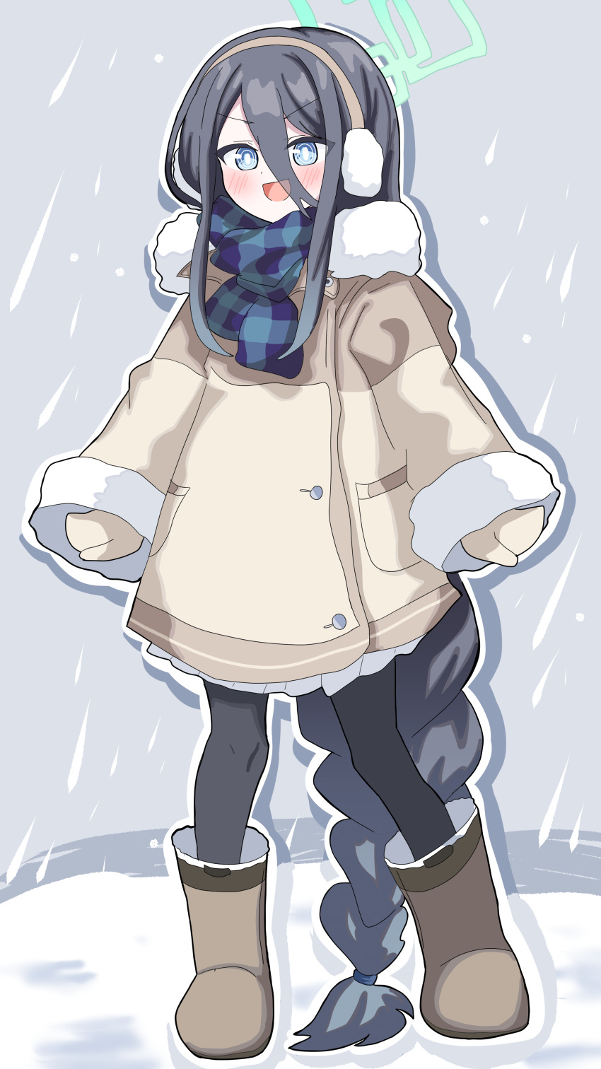 Safebooru - 1girl :d absurdly long hair absurdres aqua eyes aqua halo aris (blue archive) aris ...