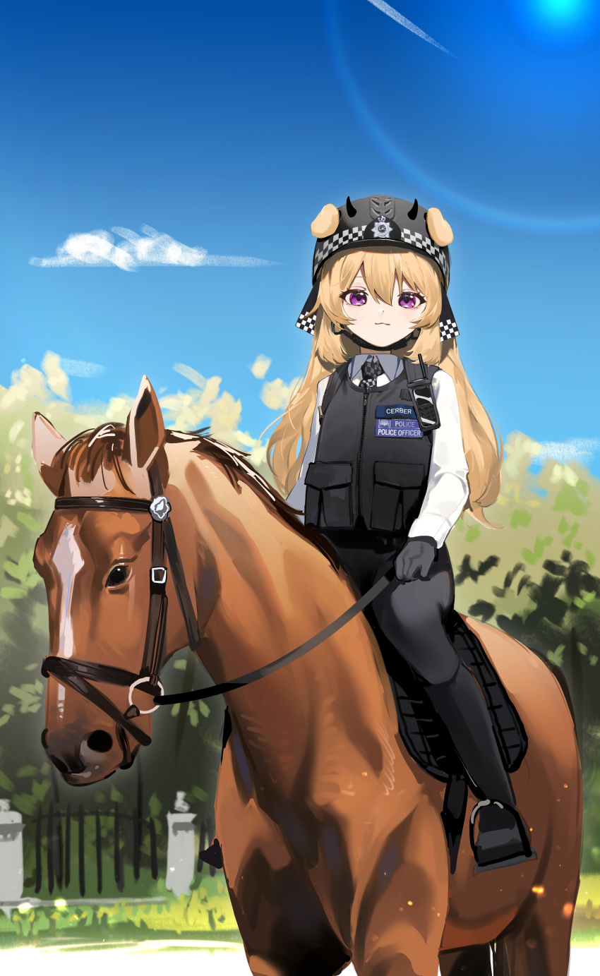 Safebooru - 1girl absurdres animal ears black gloves black vest blonde ...