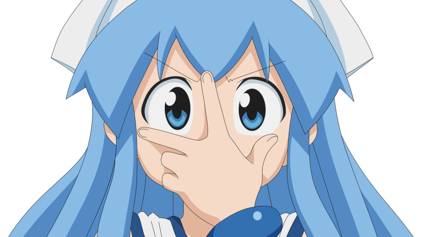 Safebooru - blue eyes blue hair facepalm hand over face hand over mouth ...