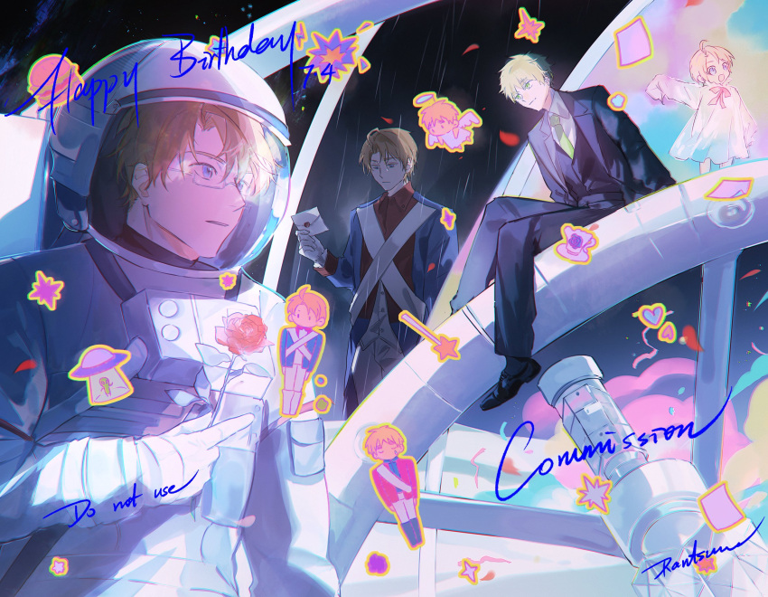 Safebooru - 4boys ahoge alien america (hetalia) angel wings artist name ...