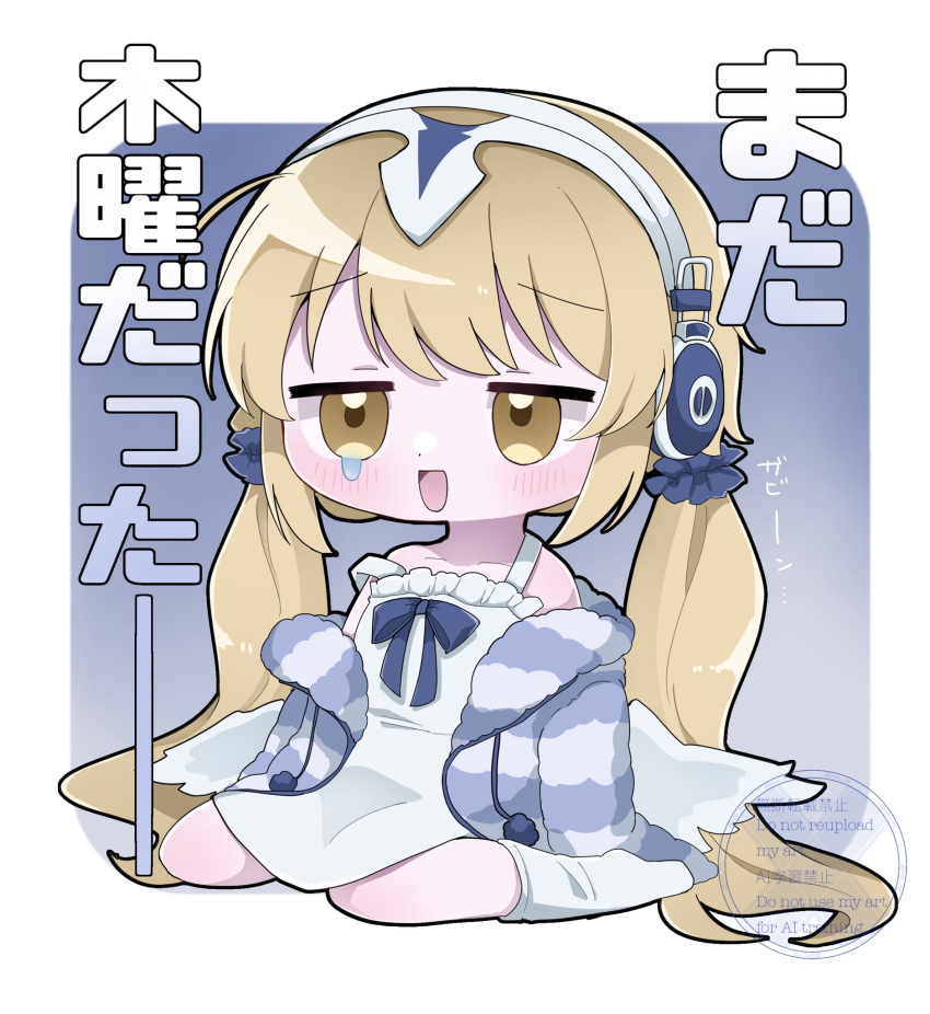 Safebooru - 1girl angel wings bare shoulders blonde hair blue bow blush ...