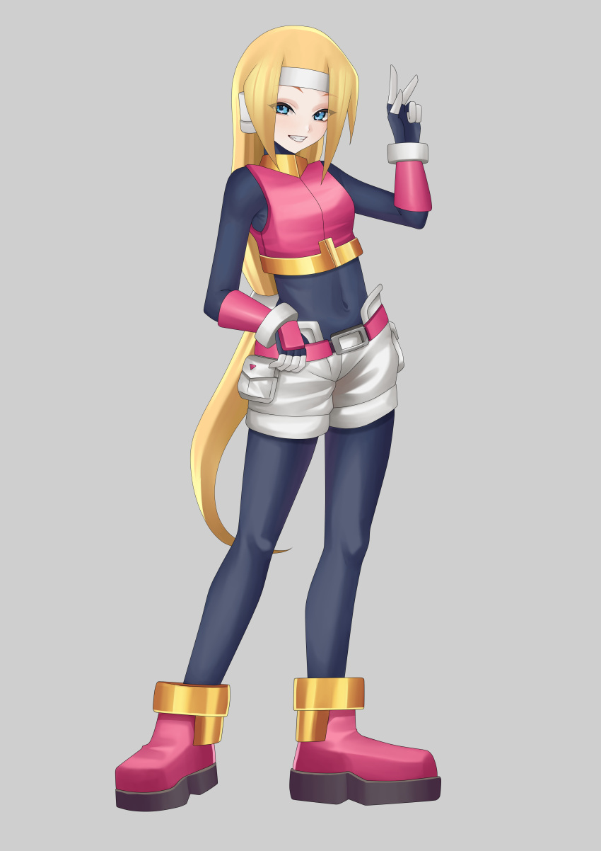 Safebooru - 1girl absurdres bardanv3 belt belted shorts blonde hair blue eyes bodystocking boots ...