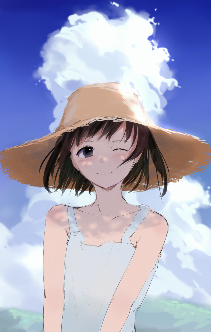 Safebooru - 1girl 73suke absurdres alternate costume alternate hairstyle black hair breasts ...