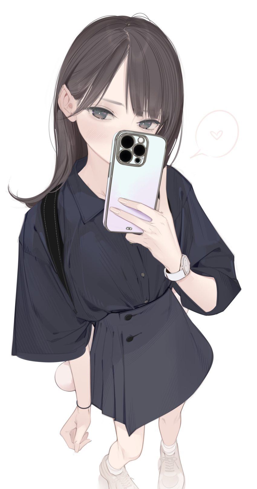 Safebooru - 1girl absurdres ama mitsuki black dress blush bracelet brown eyes brown hair ...