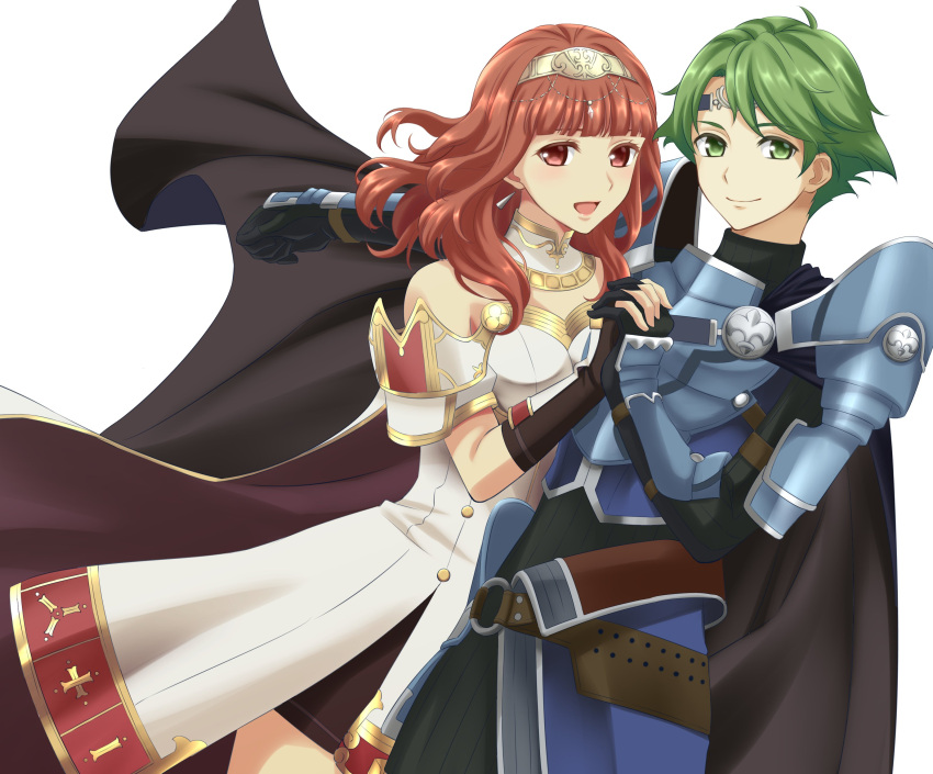 Safebooru - 1boy 1girl absurdres alm (fire emblem) armor belt black gloves black skirt blue ...