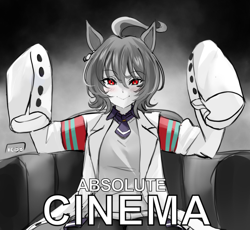 Safebooru - 1girl absolute cinema (meme) agnes tachyon (umamusume) ahoge animal ears coat hands ...