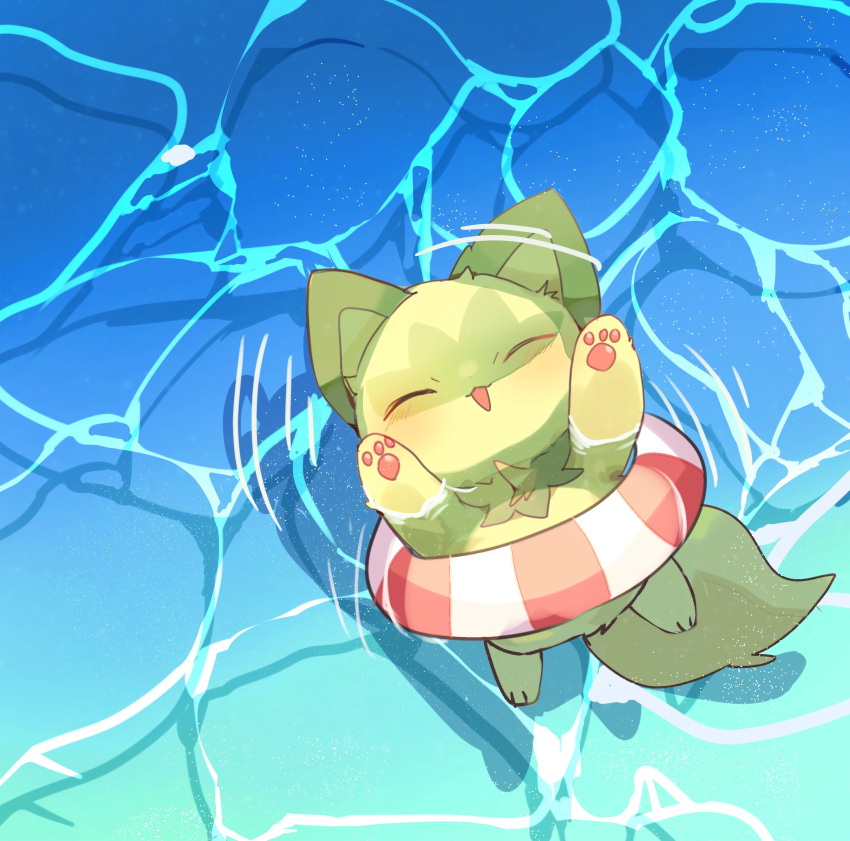 Safebooru - :3 absurdres afloat closed eyes commentary request full ...