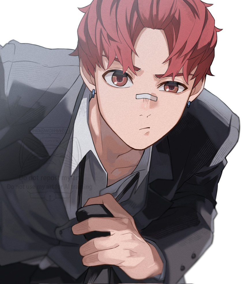 Safebooru - 1boy alternate costume black necktie black suit closed mouth collared shirt ...