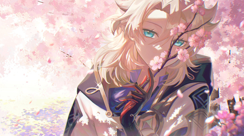 Safebooru - 1boy albedo (genshin impact) birthmark black gloves blonde ...