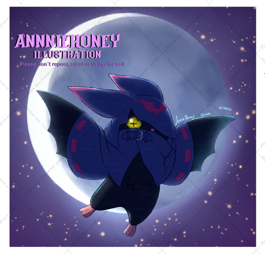 Safebooru - annette pardo bat (animal) blue hood border chiropmon ...