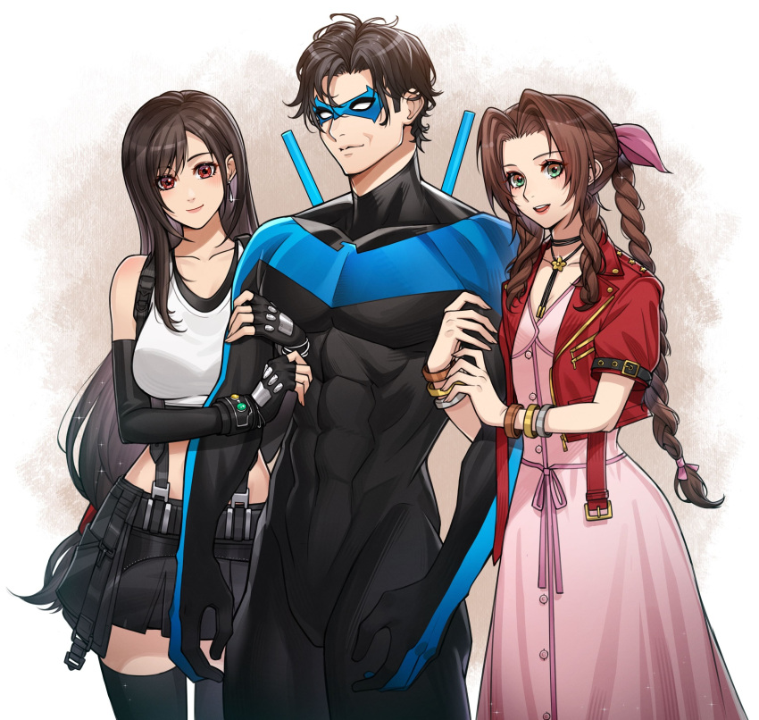 Safebooru - 1boy 2girls absurdres aerith gainsborough batman (series ...