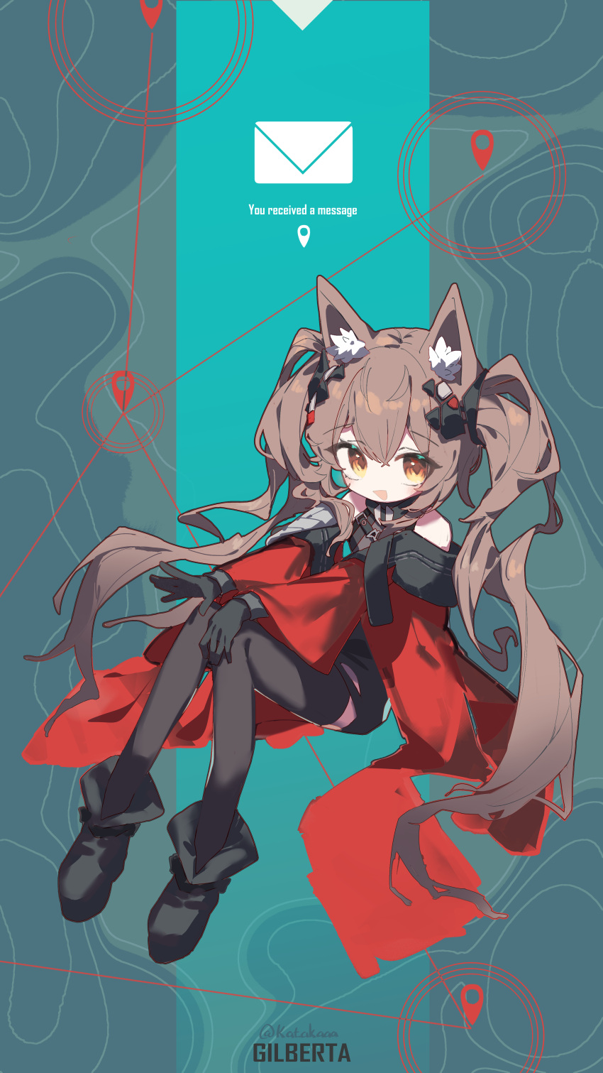 Safebooru - 1girl absurdres angelina (arknights) animal ear fluff animal ears aqua background ...