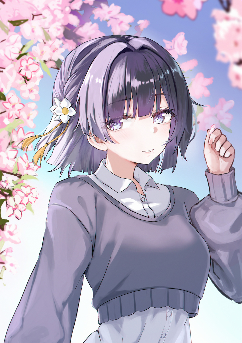 Safebooru 1girl Absurdres Blunt Bangs Blunt Ends Blush Braid Cherry 2027