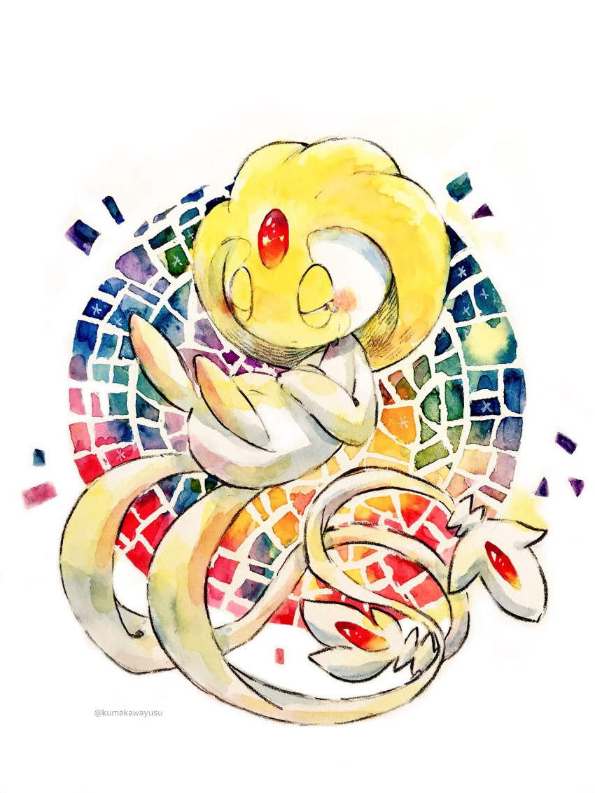 Safebooru - closed mouth floating forehead jewel full body highres no ...