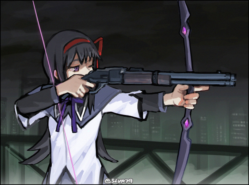 Safebooru - 1girl aiming akemi homura akemi homura (magical girl) black ...