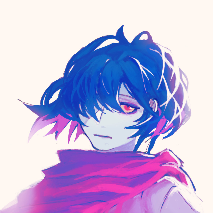 Safebooru - 1other blue hair blue skin cape colored inner hair colored ...