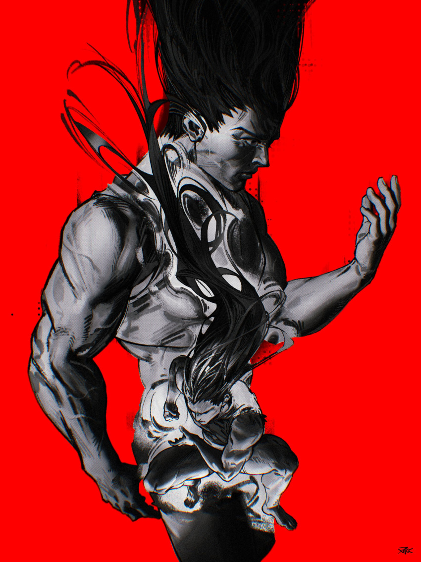 Safebooru - 1boy atmosgear fighting stance gon freecss greyscale ...