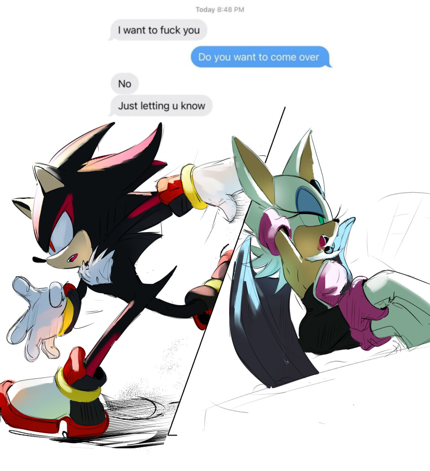 Safebooru - 1boy 1girl absurdres animal ears arm behind head bat ears ...