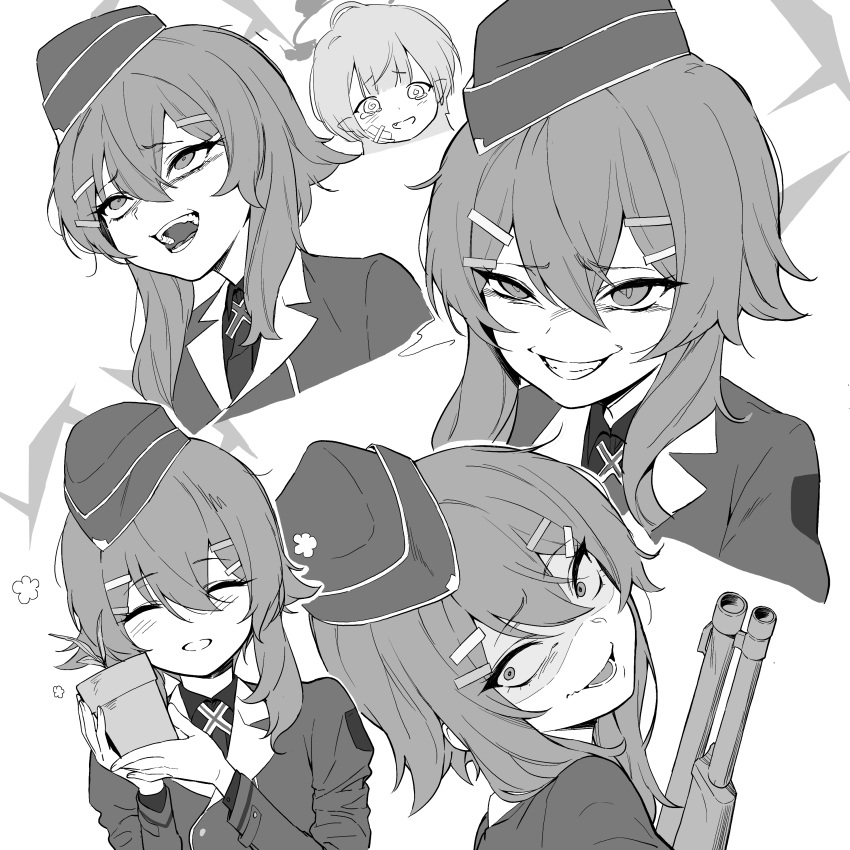 Safebooru - 1girl absurdres blue archive fabarm fp6 garrison cap gun ...