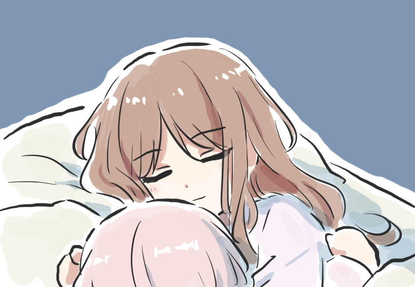 Safebooru - 2girls bang dream! bang dream! it's mygo!!!!! blue background blush brown hair ...