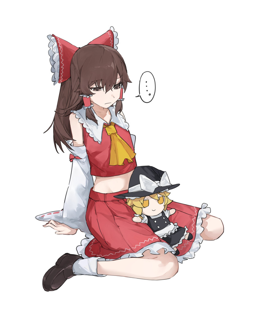 Safebooru - ... 1girl ascot bow brown eyes brown hair brown shoes ...