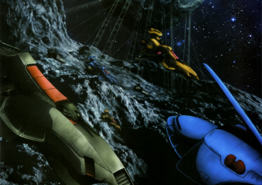 Safebooru - 1990s (style) artist request beam cannon cable debris ...