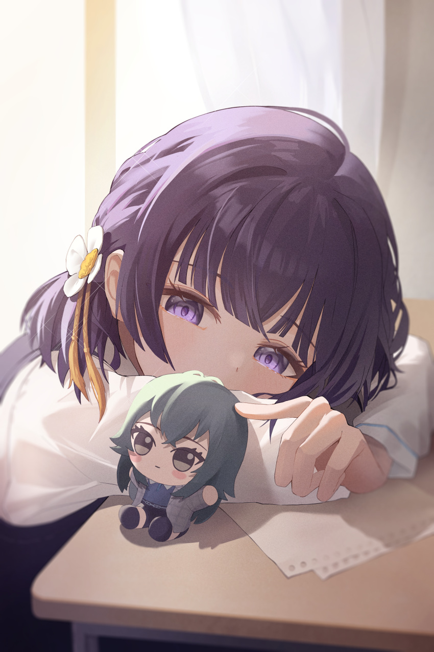 Safebooru - 1girl absurdres arm pillow black vest character doll ...