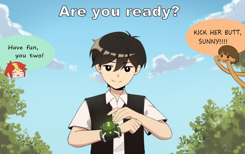 Safebooru - 3boys :d ^ ^ absurdres adapted costume alternate hair color ...