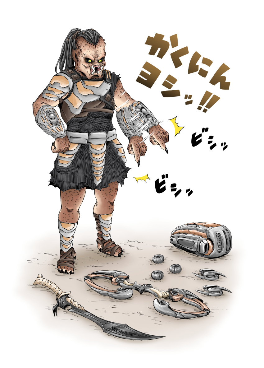 Safebooru - 1boy absurdres alien armor bow dek (predator) dreadlocks ...