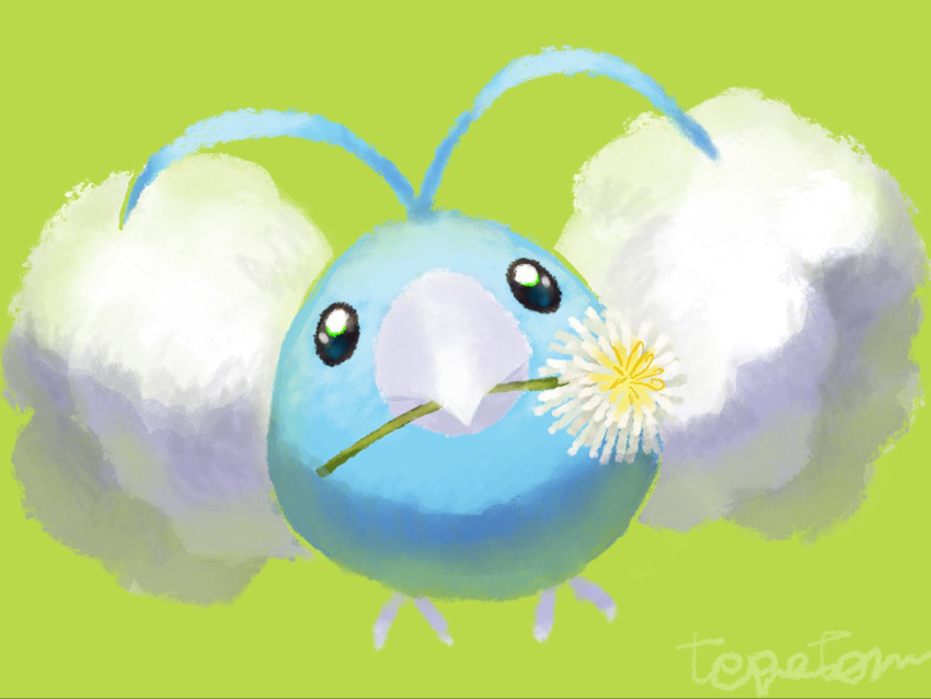 Safebooru - animal focus beak bird closed mouth dandelion feathers ...