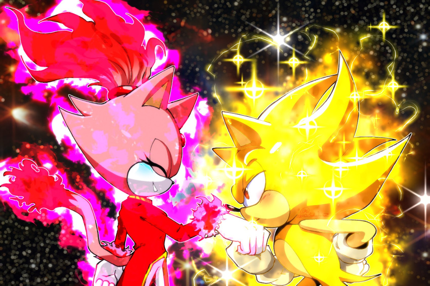 Safebooru - 1boy 1girl blaze the cat blush burning burning blaze ...