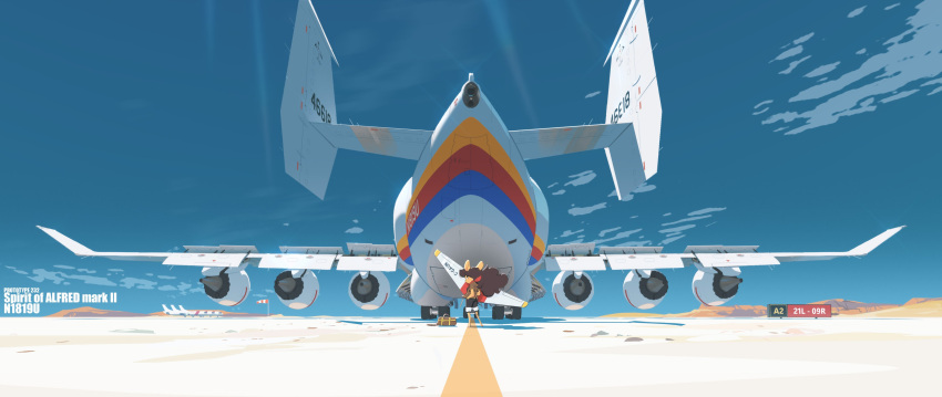 Safebooru - absurdres aircraft airfield airplane airport antonov an-225 ...