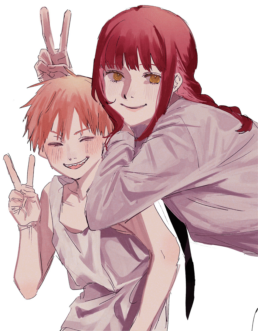 Safebooru - 1boy 1girl aged down black necktie blonde hair braid ...