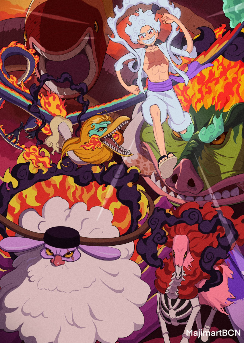 Safebooru - 6+boys alternate form bakotsu (youkai) black hat boar ...