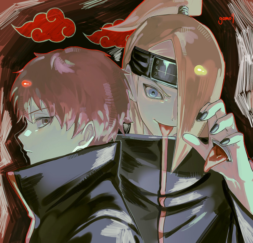 Safebooru - 1017gomo9 2boys :p akatsuki uniform asymmetrical bangs blue ...