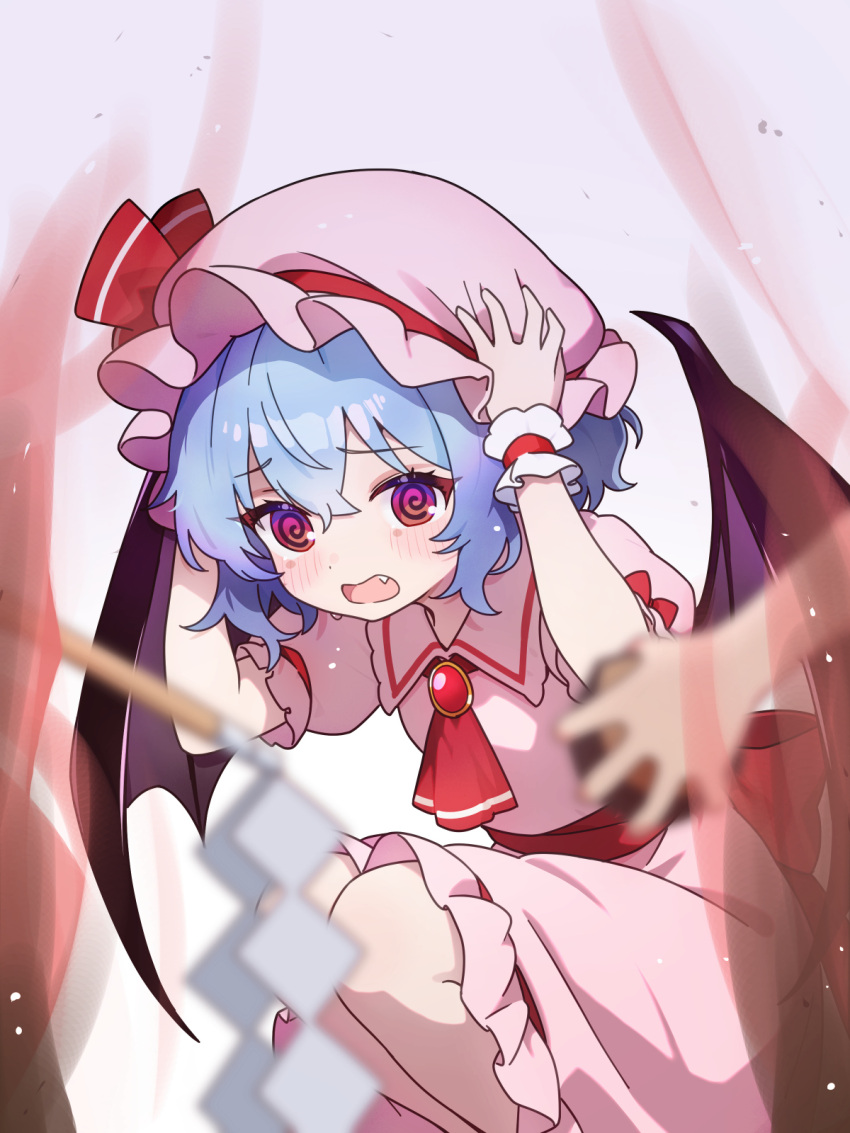 Safebooru - 3girls ascot bat wings blue hair blush charisma guard ...