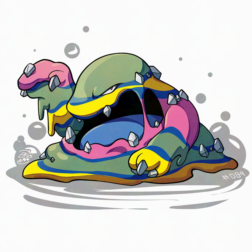 Safebooru - alolan muk looking at viewer mistray-art no humans numbered ...