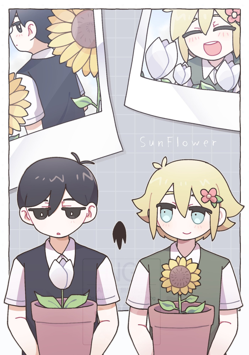 Safebooru - 2boys antenna hair basil (faraway) (omori) basil (omori ...