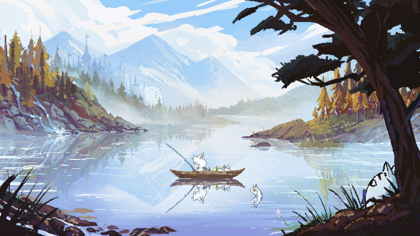 Safebooru - 1girl ahoge animal ears boat fishing rod fox ears fox girl ...