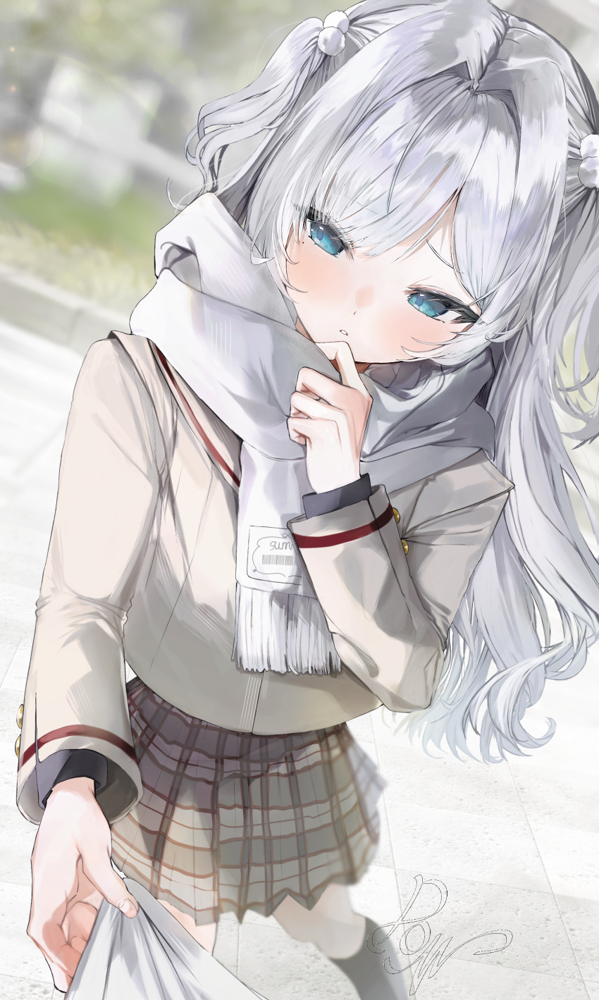 Safebooru - 1girl absurdres blue eyes blush commentary request dow ...