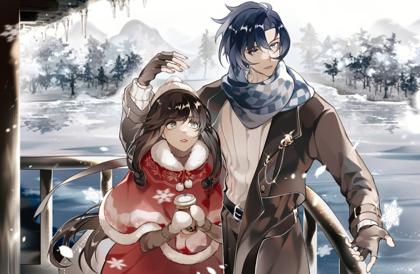 Safebooru - 1boy 1girl beanie belt belt buckle black belt black coat ...