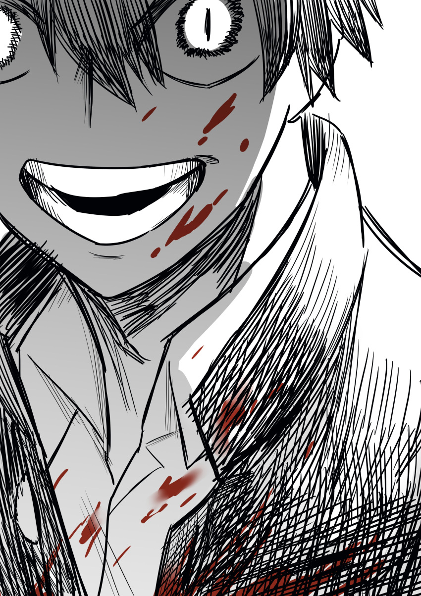 Safebooru - 1boy absurdres black hair blood blood on clothes blood on ...