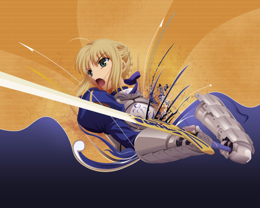 Safebooru - armor blonde hair fate/stay night fate (series) gauntlets ...