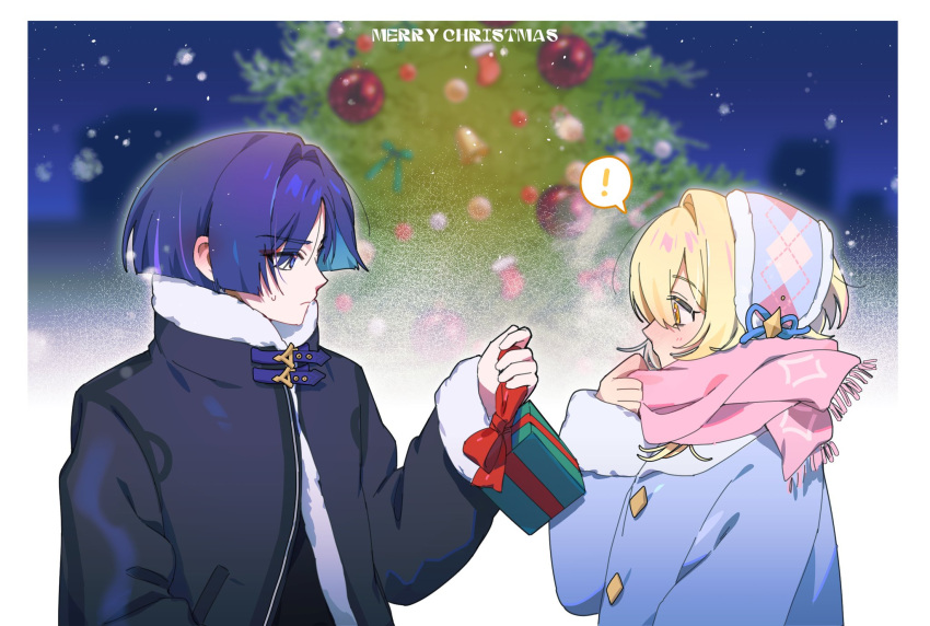 Safebooru - ! 1boy 1girl alternate costume aqua hair black coat black ...