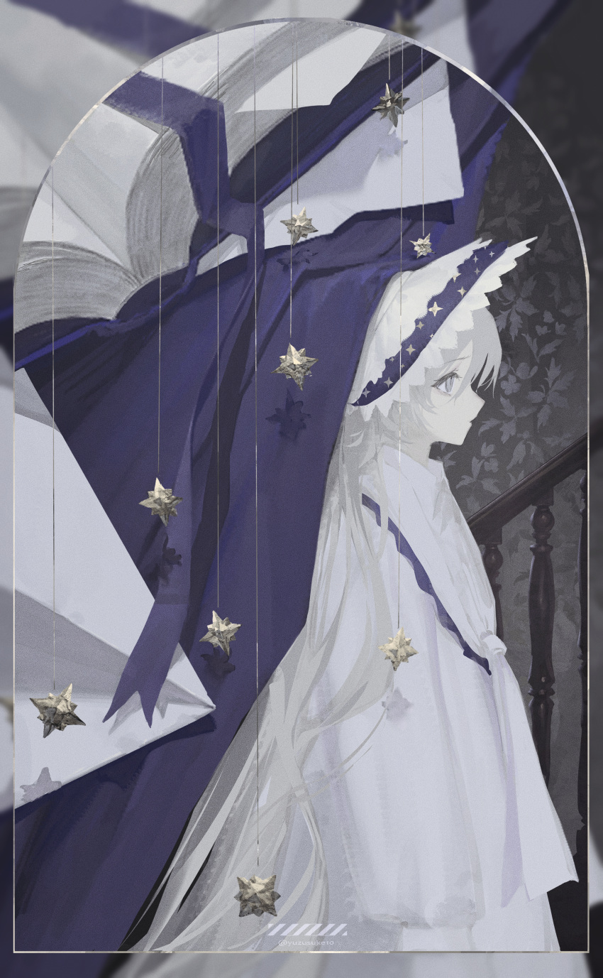 Safebooru - 1girl absurdres book commentary dress from side highres ...