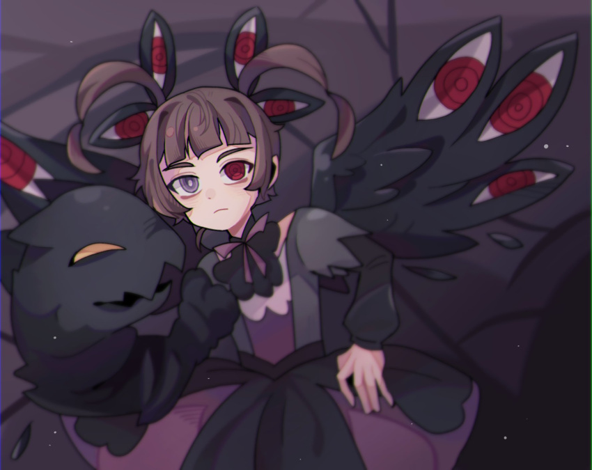 Safebooru - 10ovo05 black dress black wings brown hair digimon digimon ...