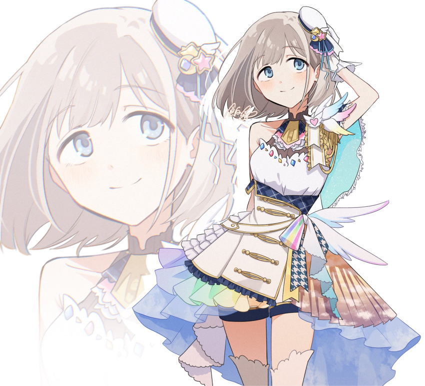 Safebooru - 1girl armpit crease beret blue dress blue eyes blush ...