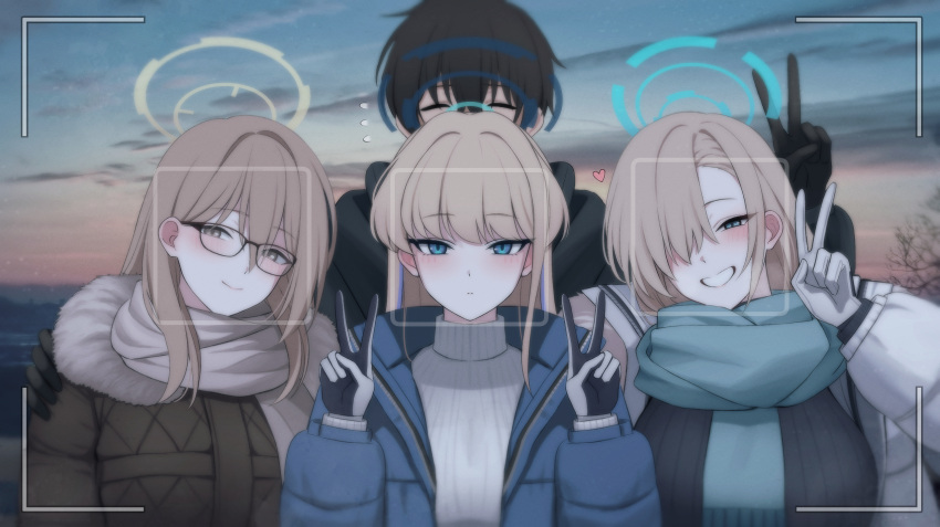 Safebooru - 1boy 3girls ^ ^ akane (blue archive) alternate costume ...