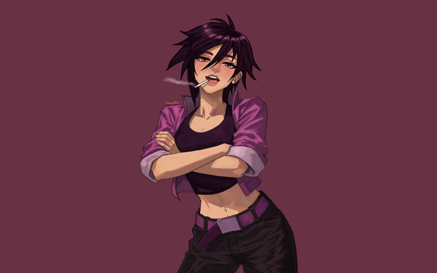 Safebooru - anime style blonde blazer brown eyes cigarette cigarette ...