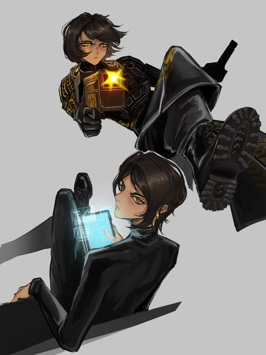 Safebooru - 1girl black gloves black jacket black pants black shoes ...